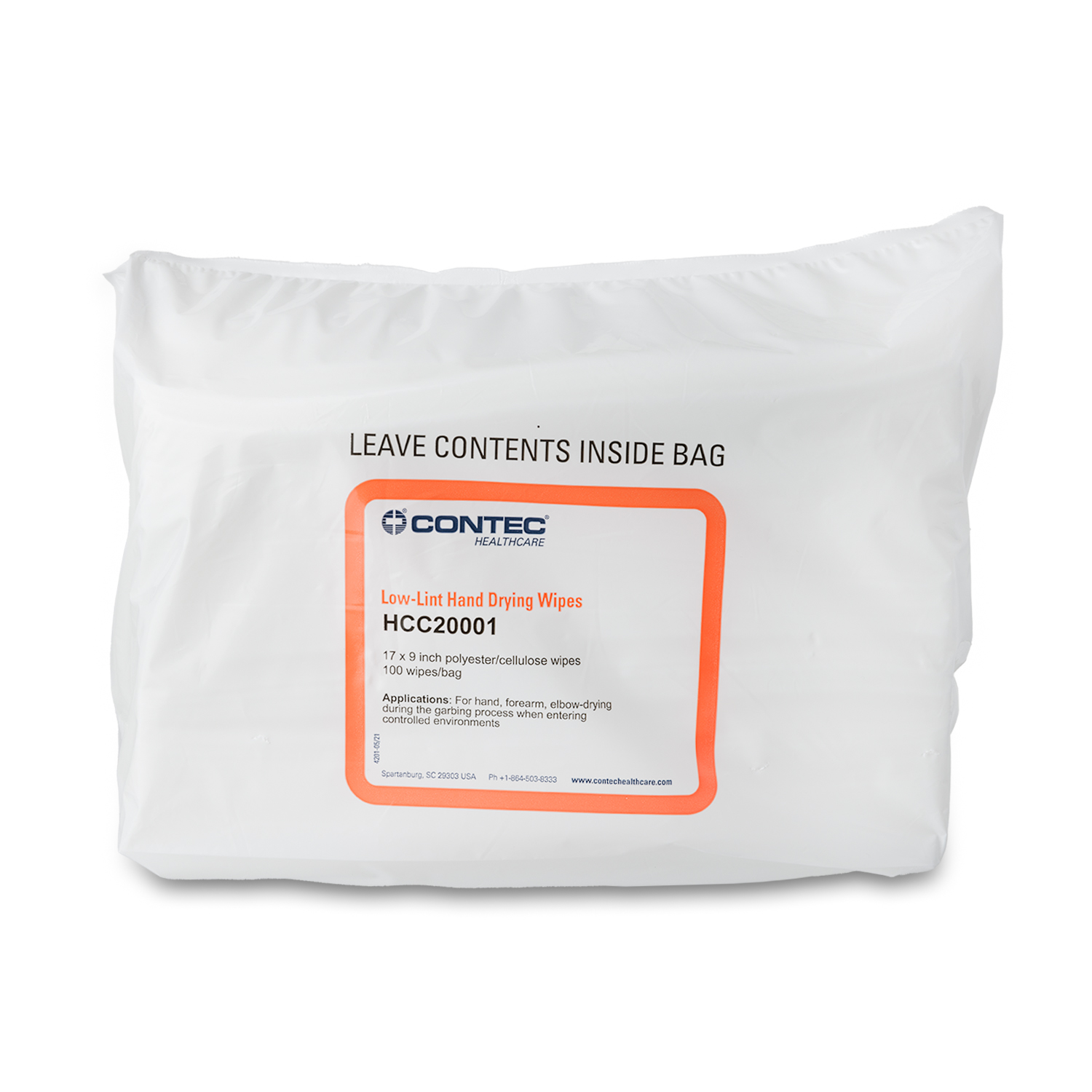 Contec Healthcare Low-Lint Hand Drying Wipes