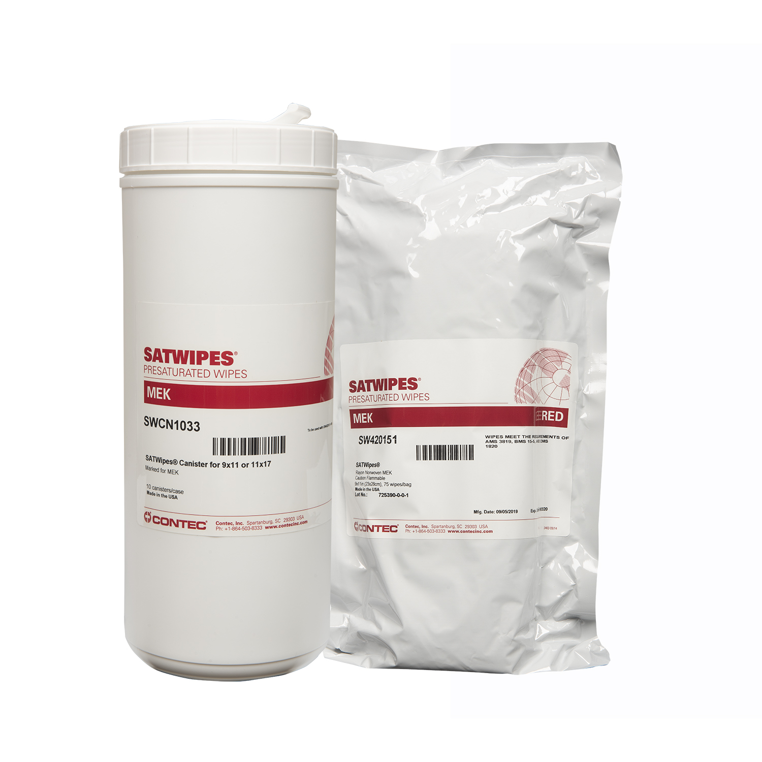 SATWIPES® Wipes Nonwoven wipes presaturated with MEK
